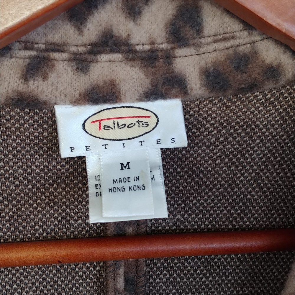 Talbots Merino Wool Leopard Print Blazer, Pet. Med - Gem